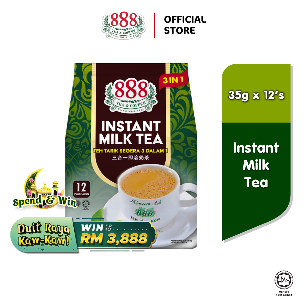 888 3 in 1 Instant Milk Tea / Teh Tarik (35g x 12 Sachets) | Shopee ...