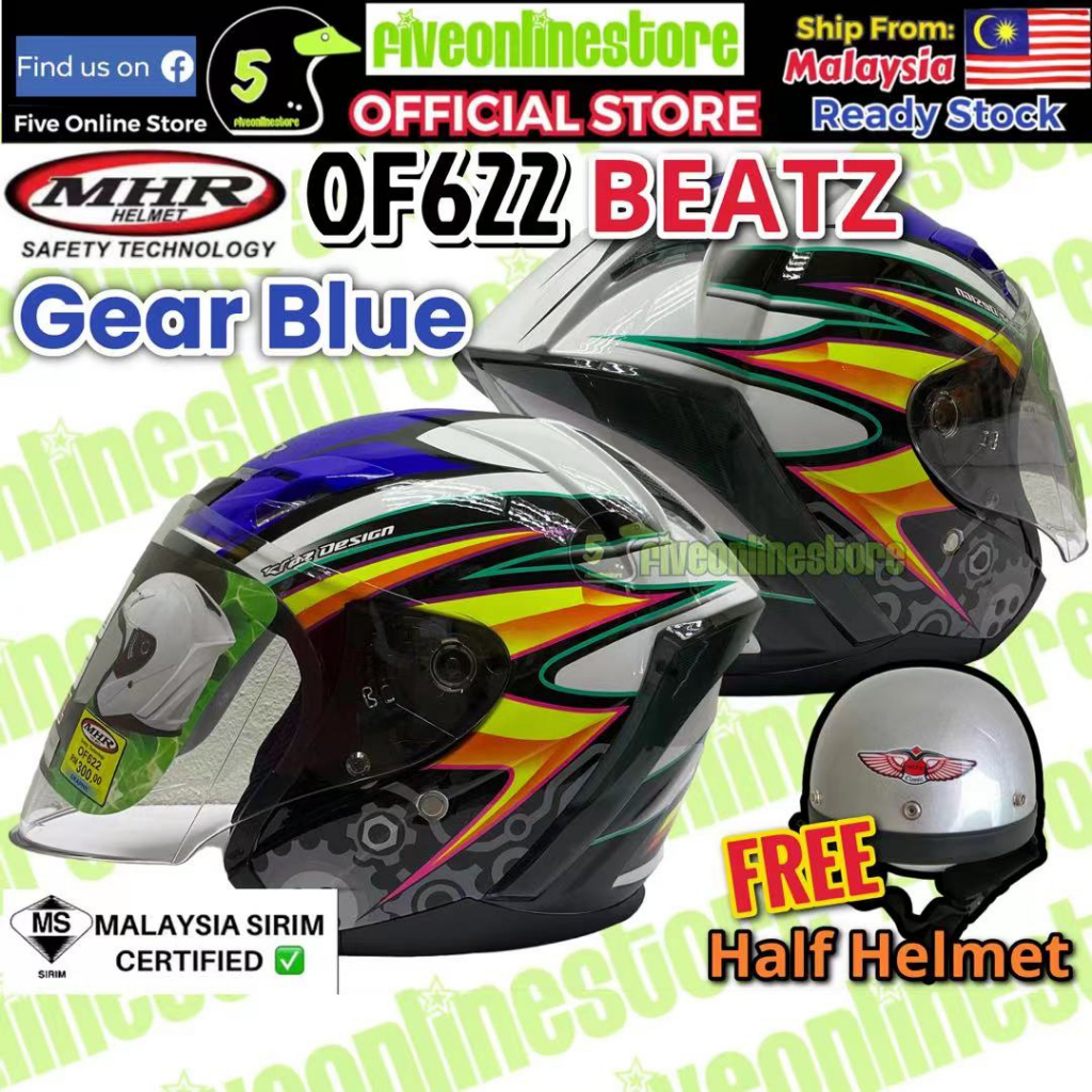 MHR BEATZ OF622 GEARZ Blaze Fire Helmet FREE BAG AR Design Gear ...