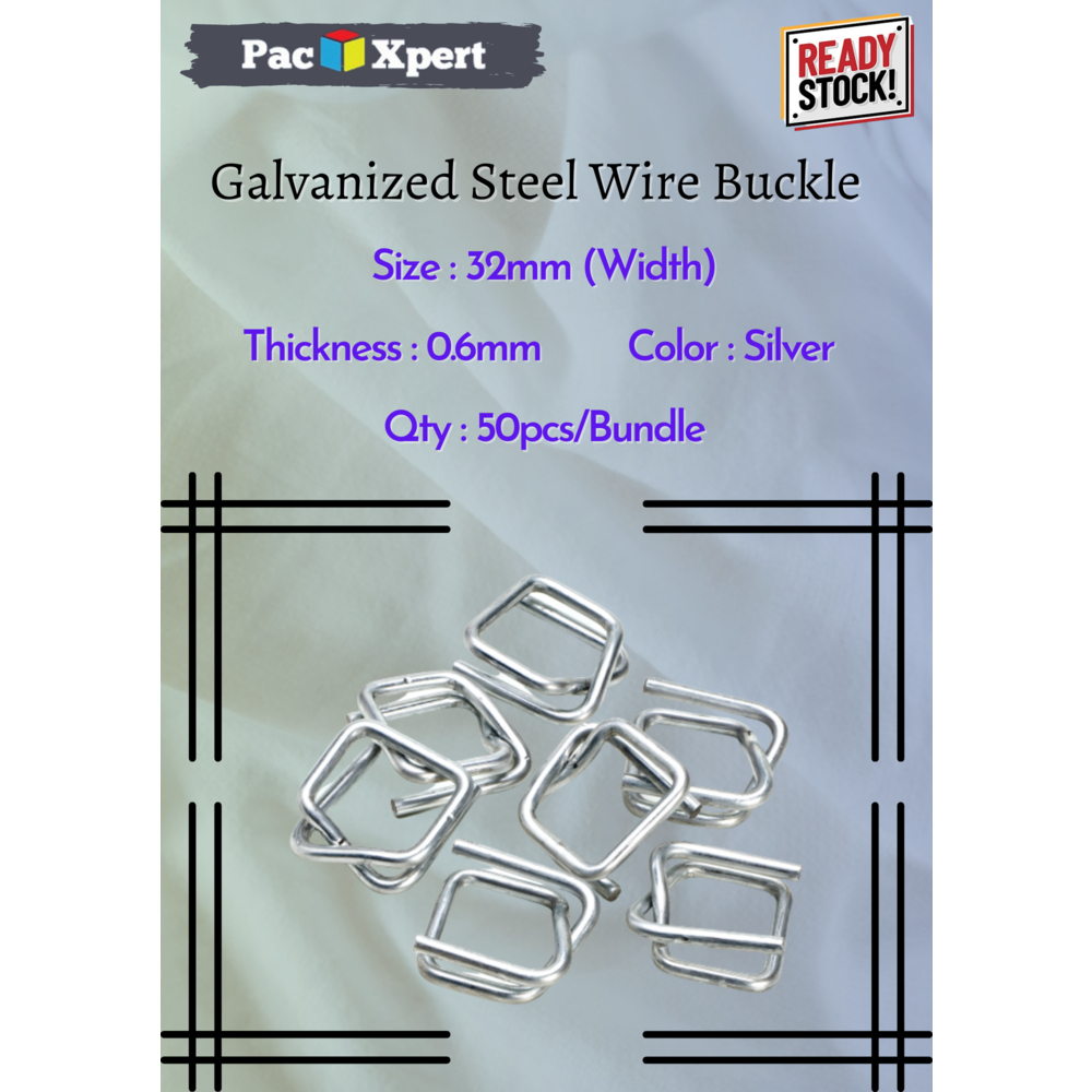 50pcs Wire Buckle | Silver Galvanized Steel Buckle | 0.6mm Thick Wire ...