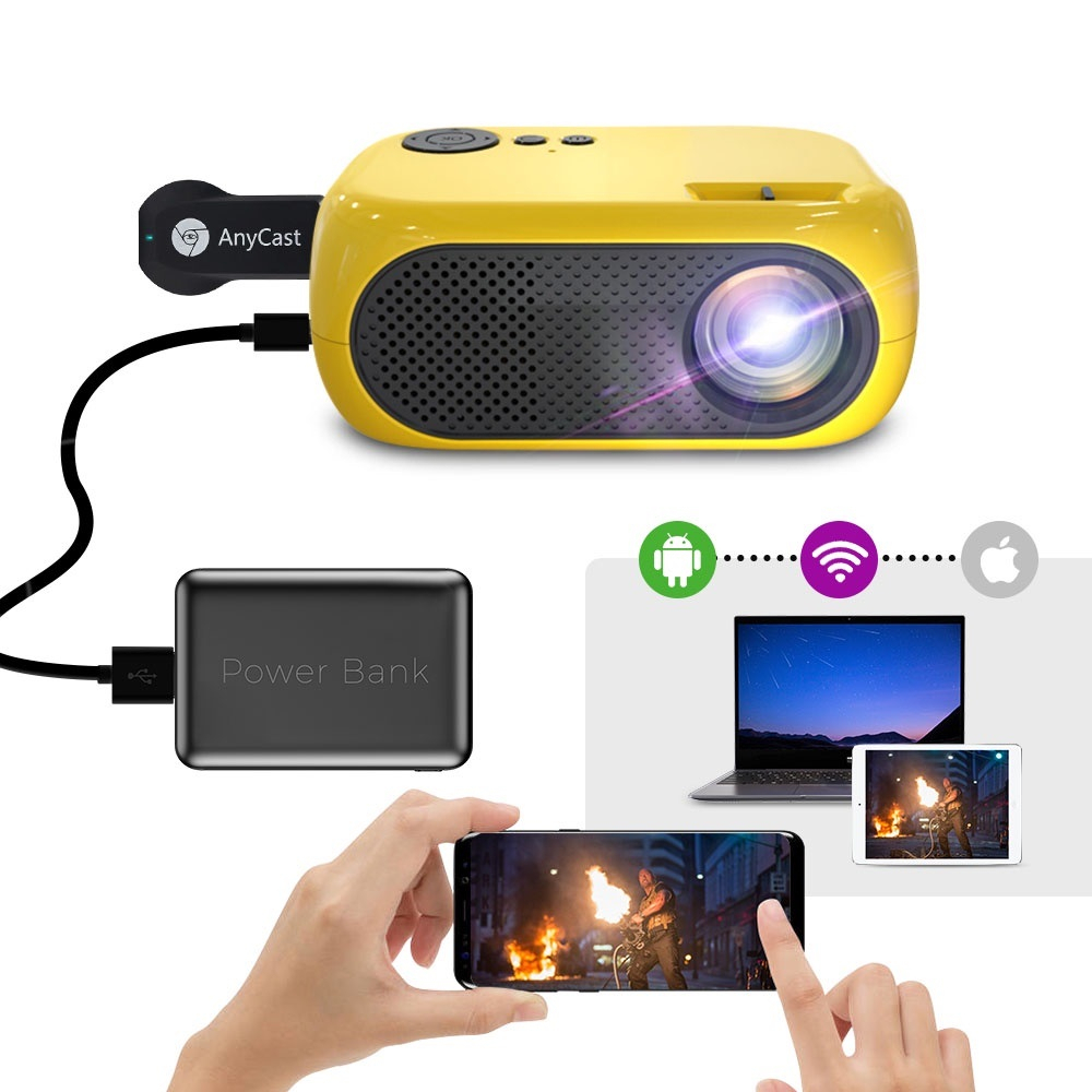 Mini Projector Portable 1080P HD Small Wifi Projectors For iPhone ...