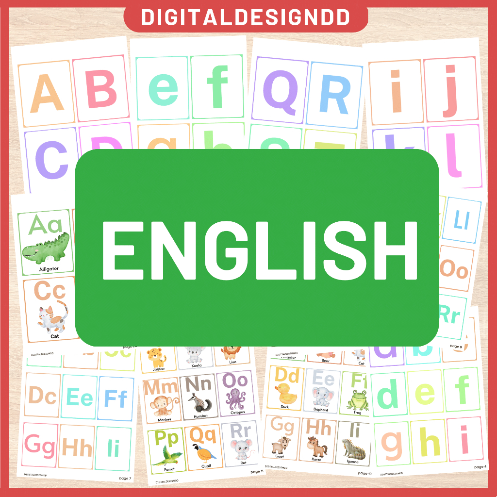PDF ABC Alphabet Digital Flash Cards for baby toodler preschool Flash ...