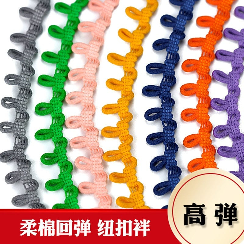 New Design Premium Quality Button Loop Elastic Lace Renda Getah Lubang ...