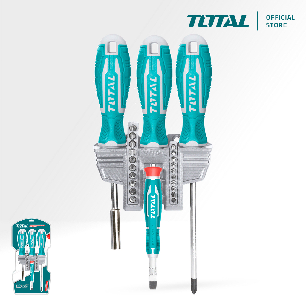 TOTAL Screwdriver & Bits Set With Precision PH000/PH00/PH0/SL1.5/SL2 ...