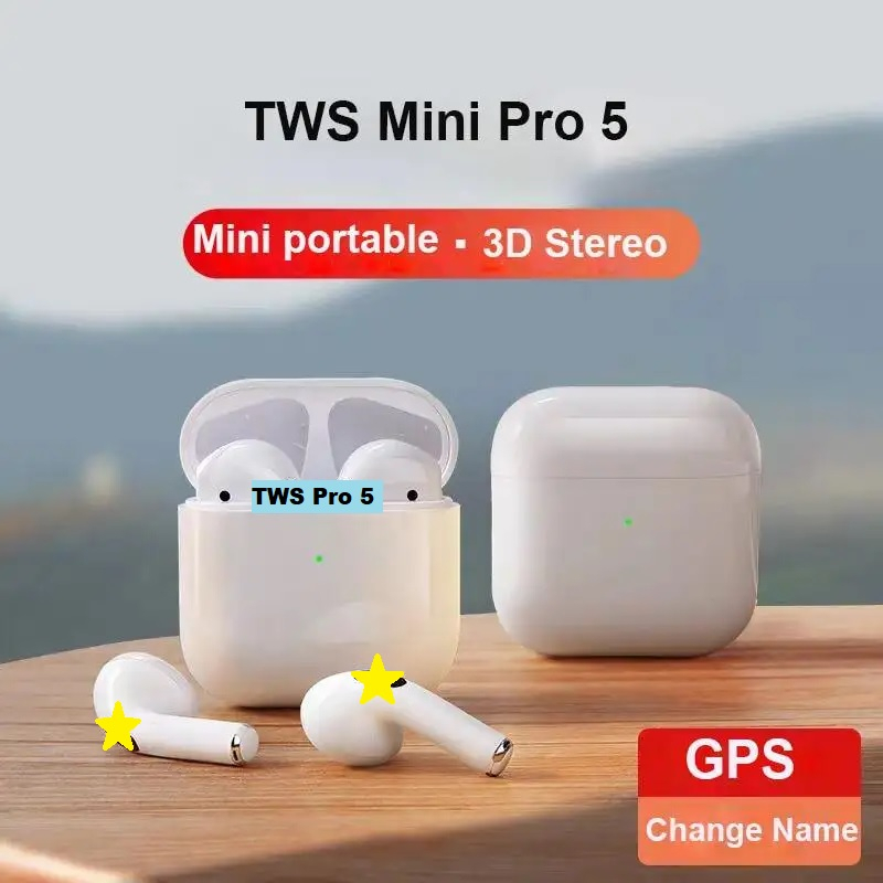 Pro 5 Wireless Bluetooth Earphone TWS Earbuds Hi-Res Audio Wireless ...