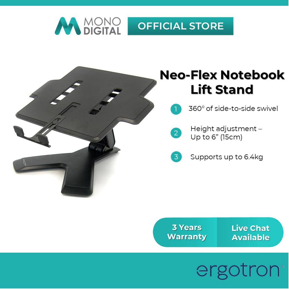 Ergotron Neo-Flex Notebook/ Laptop Stand - Height Adjustable Ergonomic Laptop Mount (33-334-085 ...