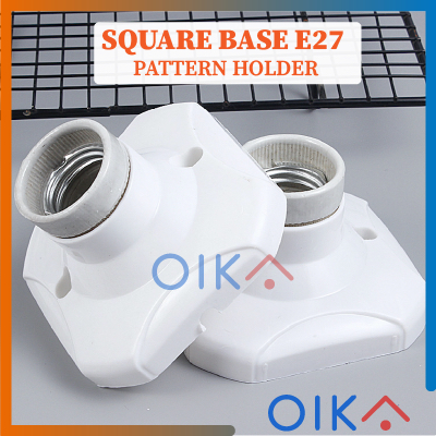 [READY STOCK] Square Based E27 Pattern Holder Porcelain ES Holder with ...