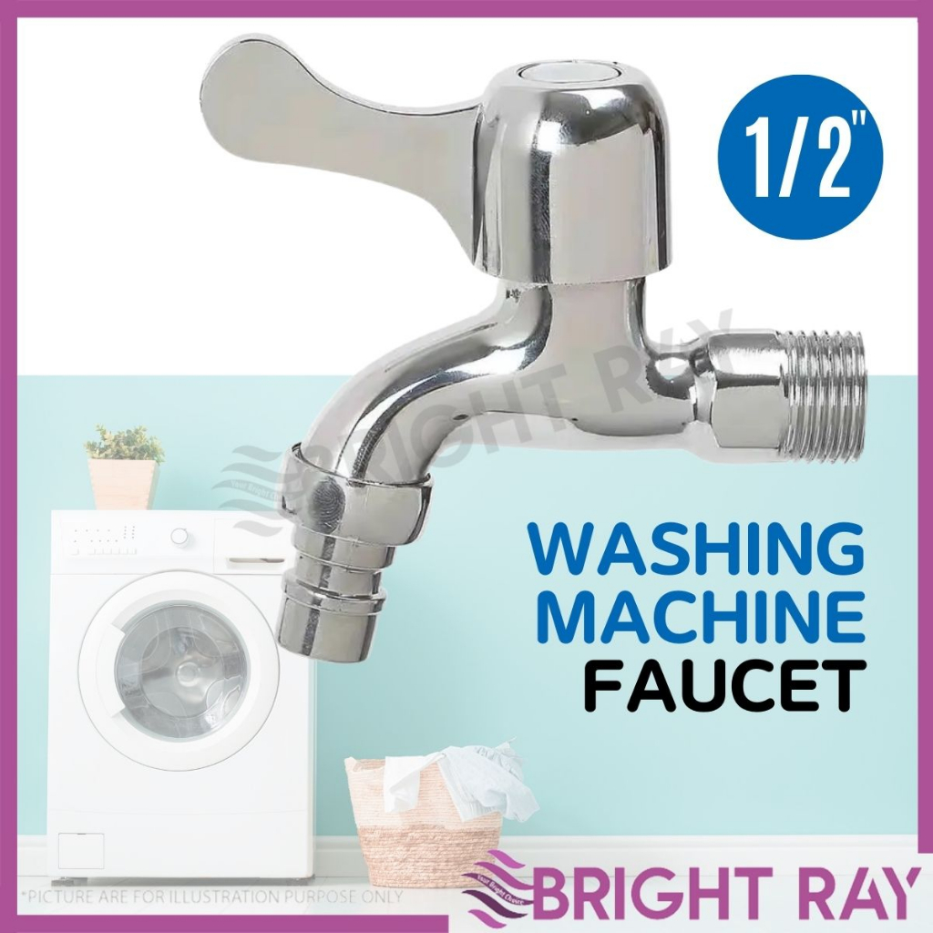 PREMIUM 1/2" Wall Type Washing Machine Water Bib Tap Faucet Paip Air ...