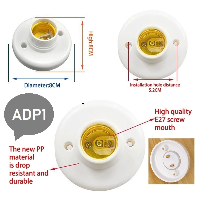 💡 New Stock 💡 E27 Light Bulb Pendant Lamp Holder Screw Cap Socket Plug Lampu Raya Fixing Bases ...
