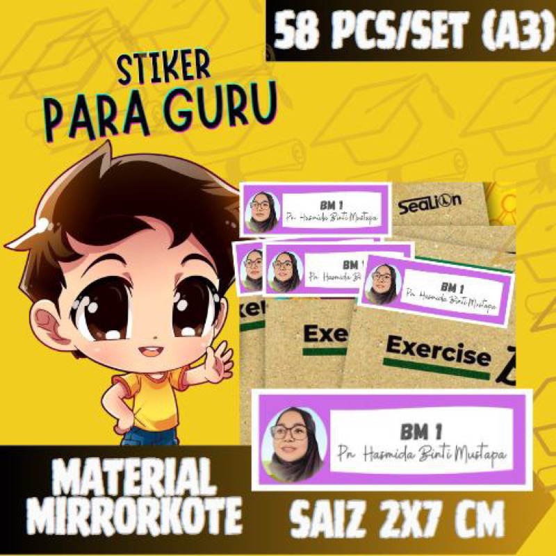 STICKER BERGAMBAR (GURU) | Shopee Malaysia