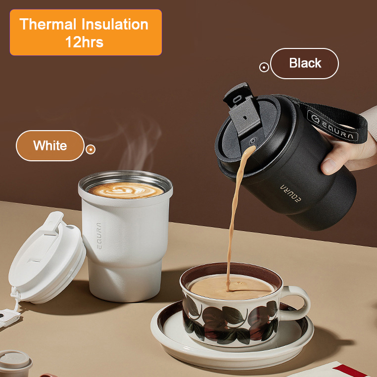 Equra 450ml Handheld Coffee Mug 316SS Stainless Steel Vacuum Flask ...