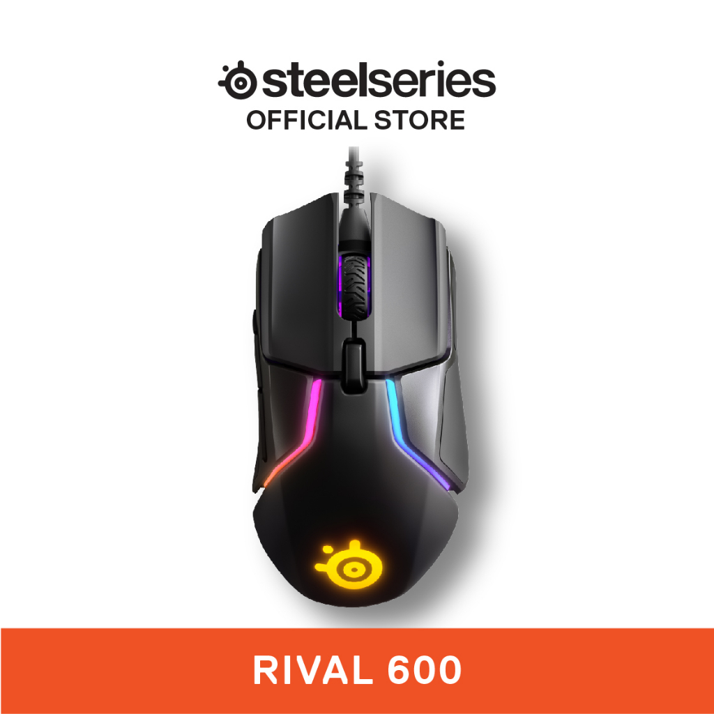 SteelSeries Rival 600 RGB TrueMove3+ Dual Sensor Gaming Mouse - Black ...