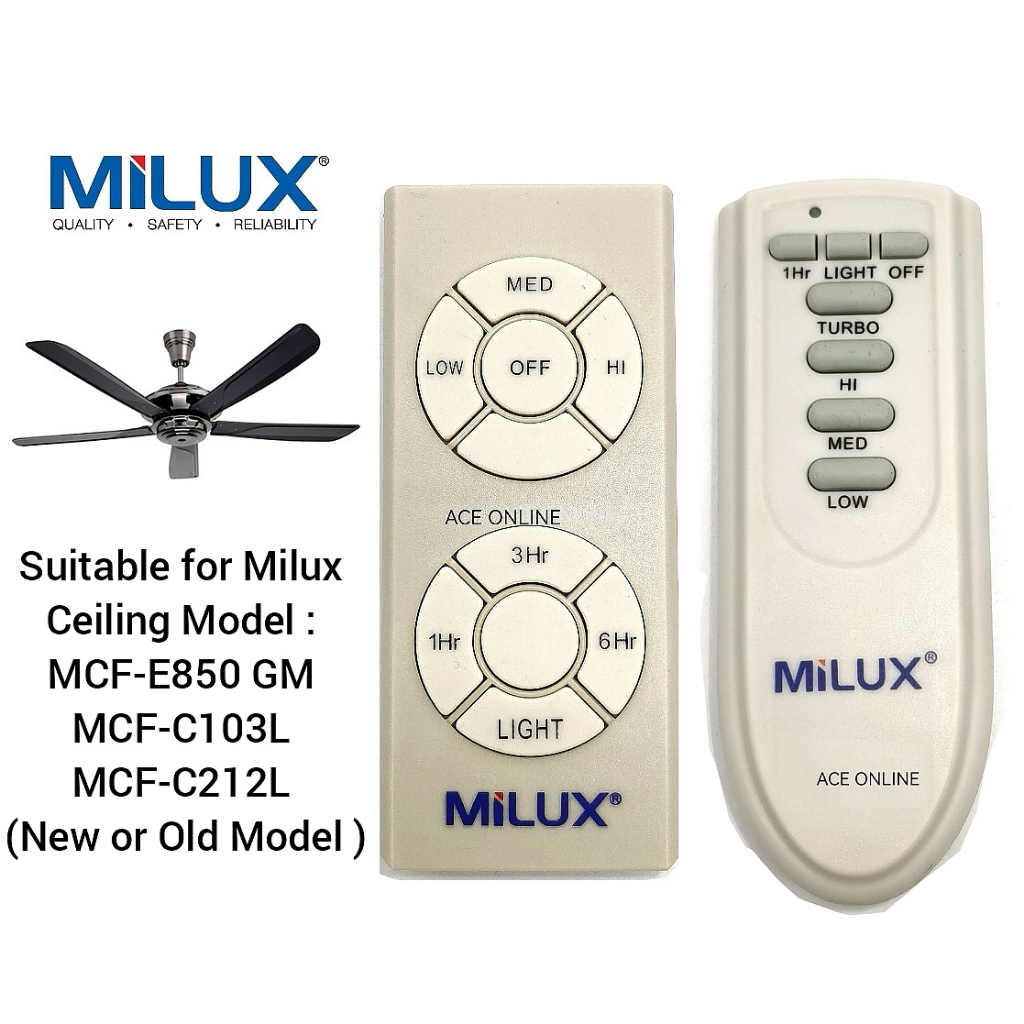 Milux Ceiling Fan Remote Control For Model MCF-E850 GM MCF-C103L MCF ...