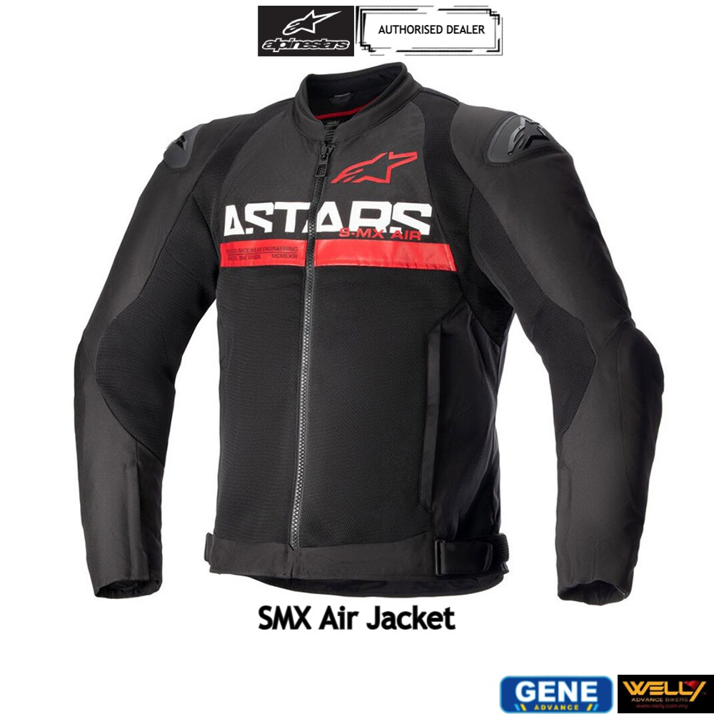 ALPINESTARS SMX Air Dark Gray Black Bright Red Motorcycle Jacket 100% ...
