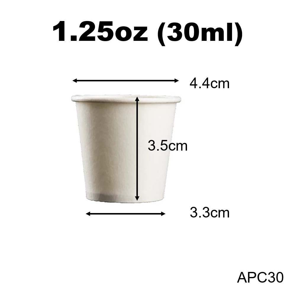 (Carton=2000pcs) Small Paper Cup 1.25oz 2oz 30ml 50ml Disposable ...