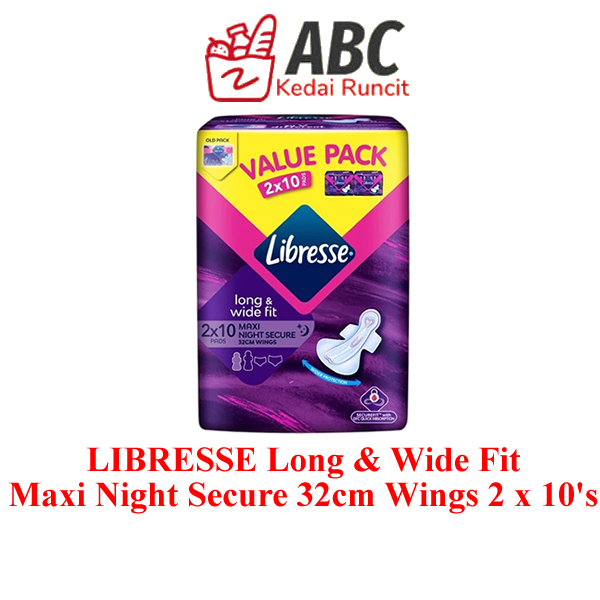 Libresse Maxi Fit(Night 32cm Wings 2x12's / 24cm Wings 2x16's / 24cm ...