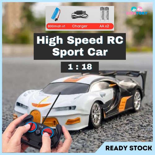 1:18 Rechargeable High Speed RC Drift Sport Car Control Toys Kereta ...