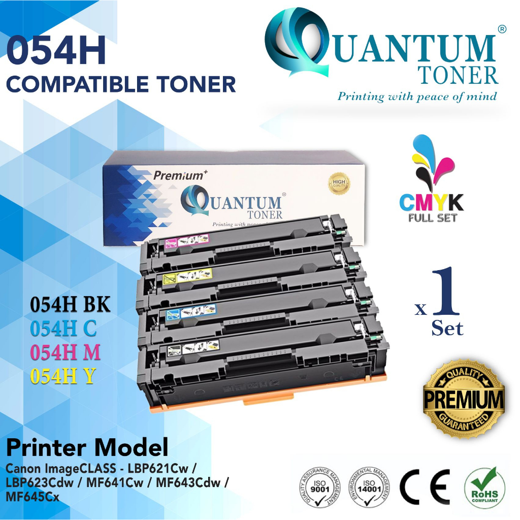 FULL SET Canon 054H High Yield Compatible Toner LBP 621cw LBP 623cdw ...