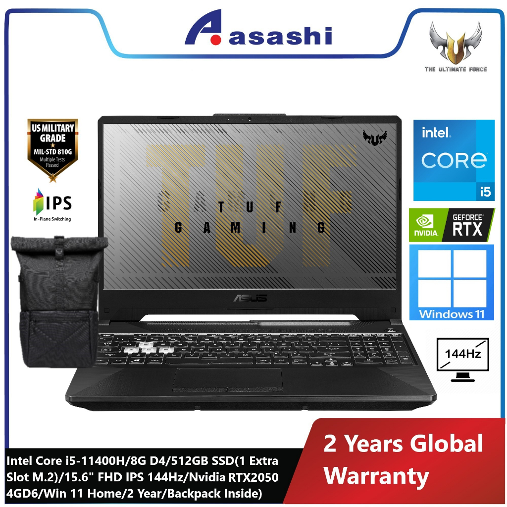 Asus TUF F15 FX506H-FHN007W Gaming Notebook-I5-11400H/ 8GB DDR4/ 512GB ...