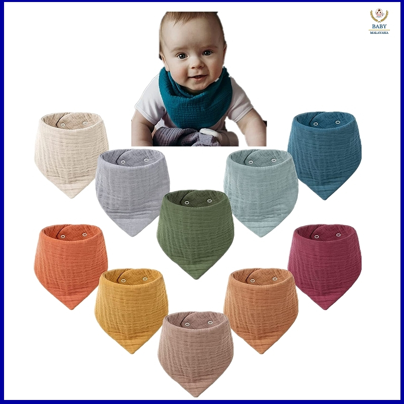 Baby Bibs Cotton Newborn Solid Color Triangle Scarf Baby Bib With ...