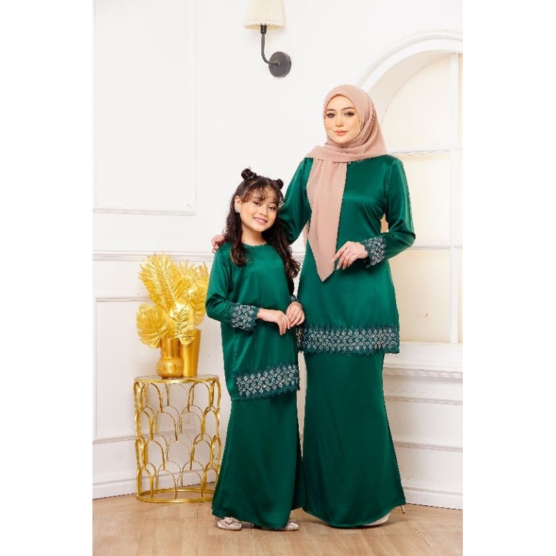 Baju Set Family Sedondon Lace Raya Baju Kurung Moden Baju Kurung Budak ...
