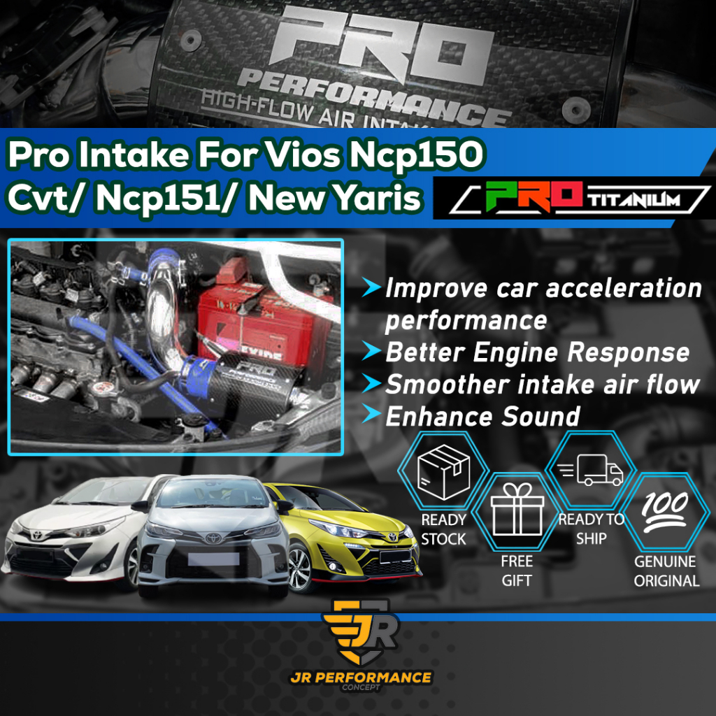PRO PERFORMANCE High Flow Cold Air Intake System Toyota New Vios Baru ...