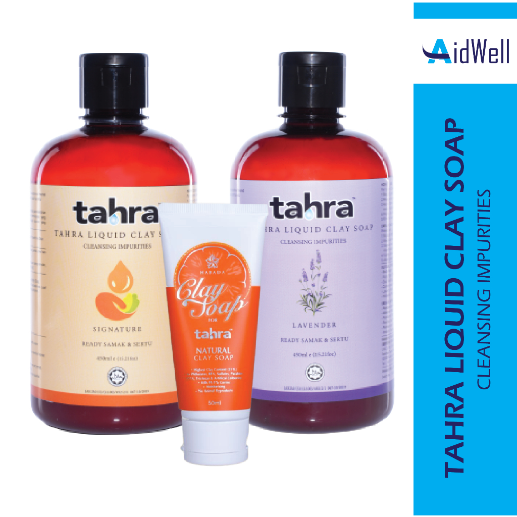 TAHRA Liquid Clay Soap 450ml/50ml Sabun Tanah Liat Samak Sertu ...