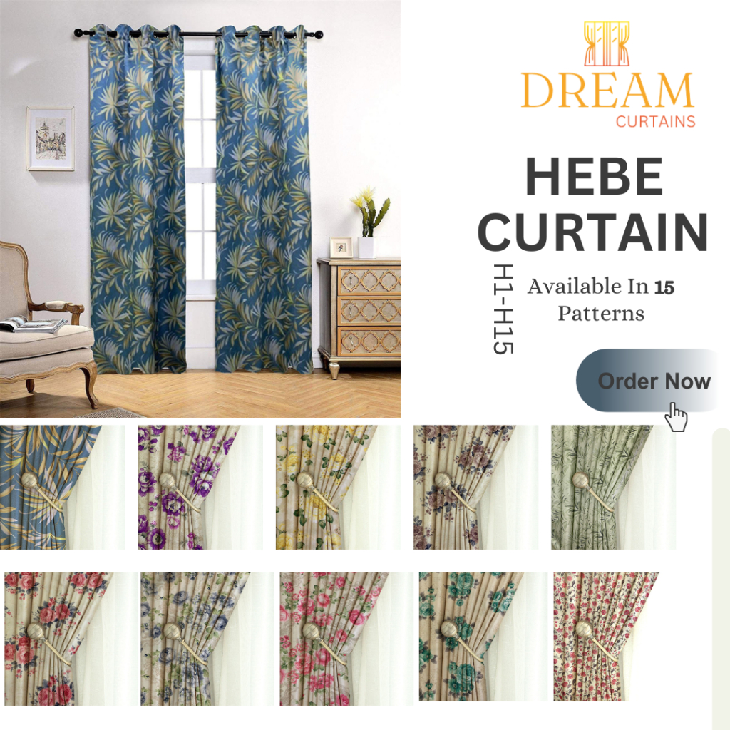 H Curtain NEW! Langsir Bercorak RING TYPE(15 Corak)/Langsir Tingkap ...