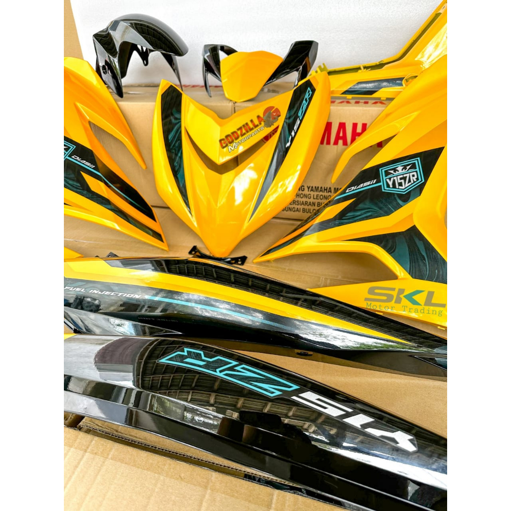 COVERSET Y15ZR KUNING HITAM 2023 ORIGINAL HLY YAMAHA Y15 V1 V2 V3 ...
