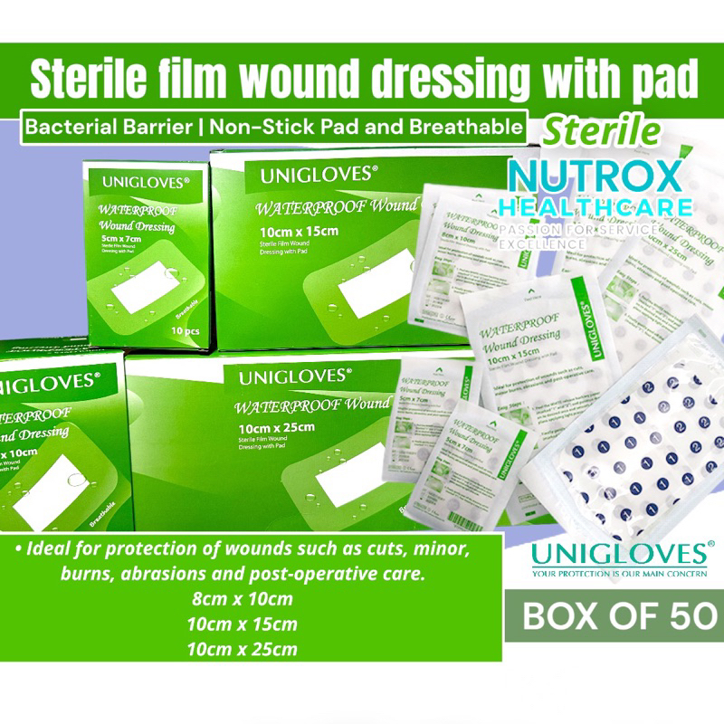 (Full box) Sterile Waterproof Film Wound Dressing with Pad 5x7cm ...