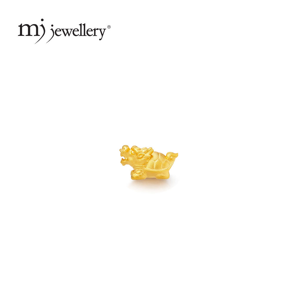 MJ Jewellery 3D 999.9 Pure Gold Mini Dragon Turtle Charm B807 | Shopee ...