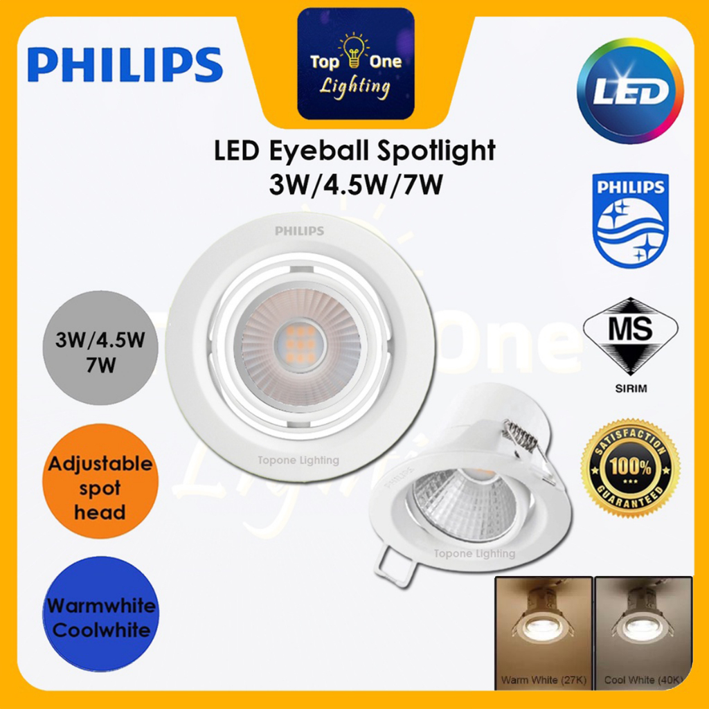 Philips LED Eyeball 59751 Kyanite 3W 59556 Pameron 070 7W DIM 59776 ...