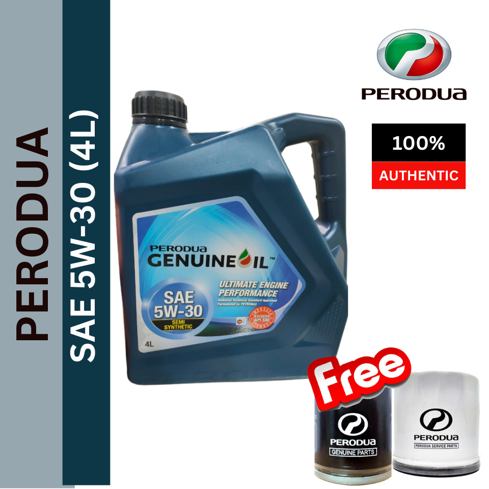 100% ORIGINAL 70011004 Perodua SAE 5W30 semi synthetic engine oil (4L ...