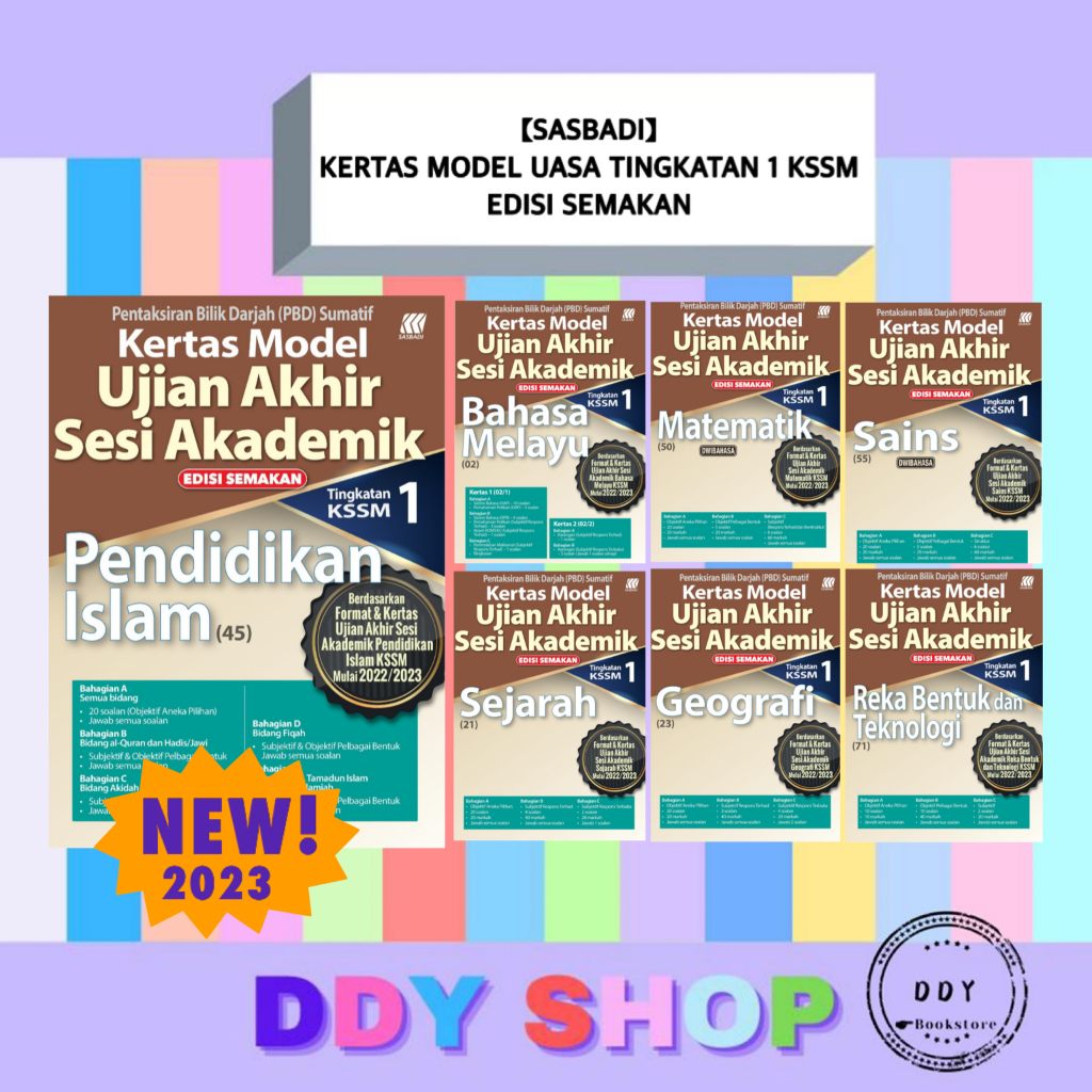 【Sasbadi】Kertas Model UASA Tingkatan 1 KSSM (EDISI SEMAKAN) 2023 ...