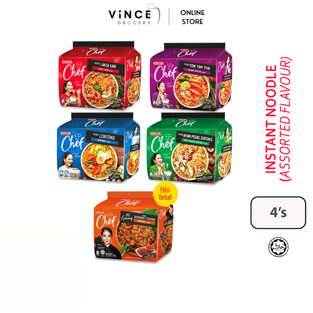 MAMEE CHEF Instant Noodle (Curry Laksa / Tom Yum / Lontong / Spicy ...