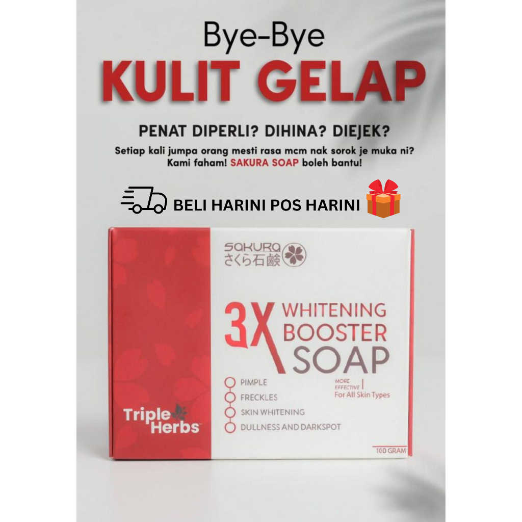 SOAP ORIGINAL SAKURA 3X WHITENING BOOSTER SABUN PUTIH, TANGGAL DAKI DAN ...