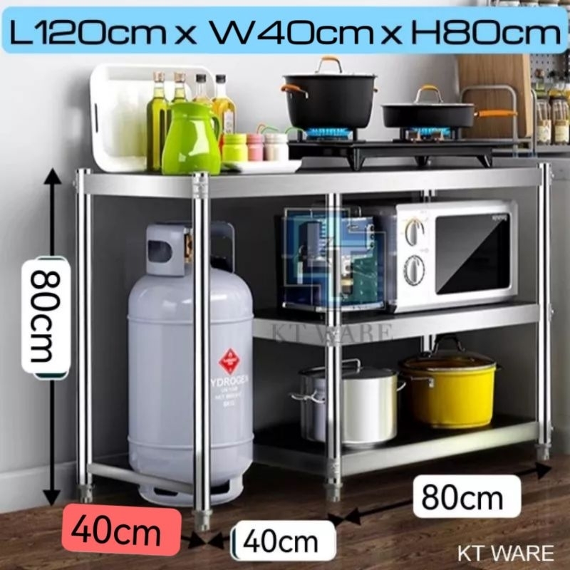 KT WARE STAINLESS STEEL kitchen stove rack gas rack cooking table rak ...