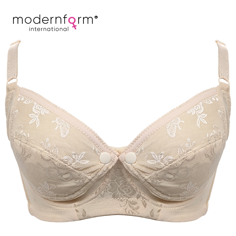 Modernform Lovely Pink Flower Women Maternity Nursing Bra With Panties