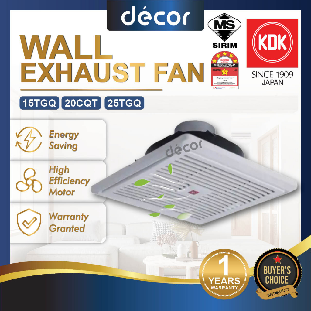 KDK 15TGQ 6'' 20CQT 8'' 25TGQ 10'' Ceiling Mount Ventilating Fan ...