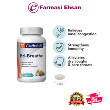 Vitahealth Ezi-Breathe Tablets | Relieve Sinus And Nasal Congestion 30s ...