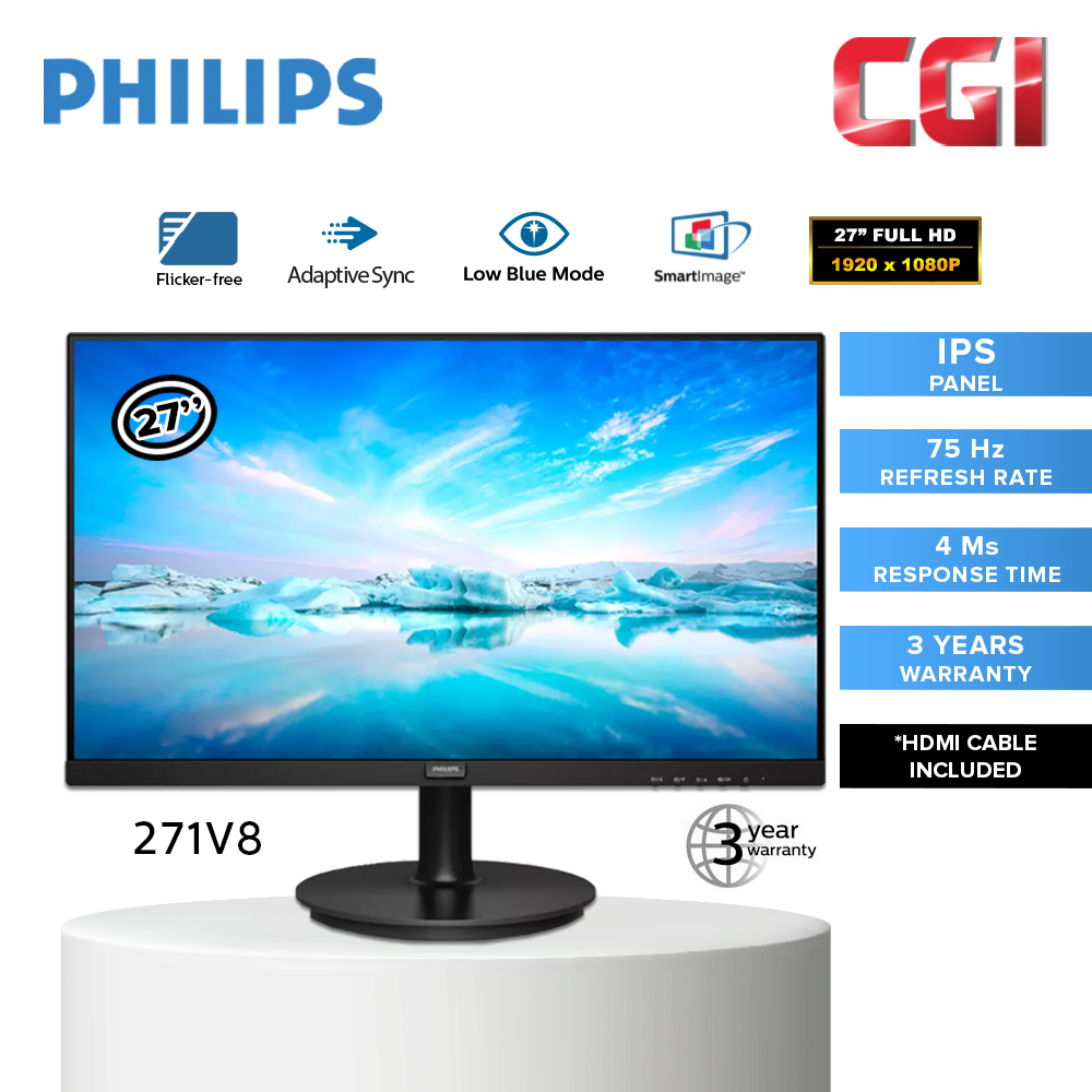 Philips FULL HD IPS 75Hz Adaptive Sync LED Monitor (27”) 271V8 | Shopee Malaysia