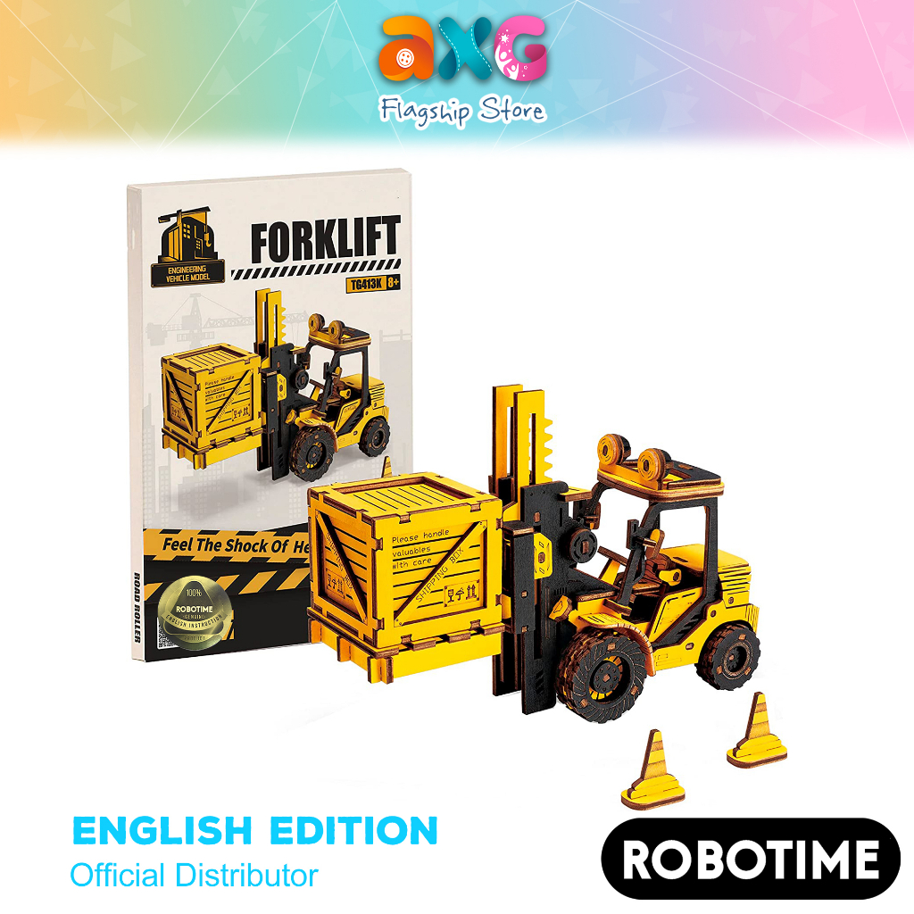 Robotime Rokr DIY Forklift 3D Wooden Puzzle Kit TG413K | Shopee Malaysia