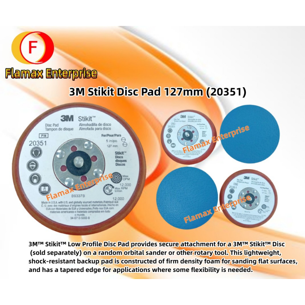 3M Stikit 5" Disc Pad (20351) (PSA Type), Low Profile Disc Pad (20352 ...