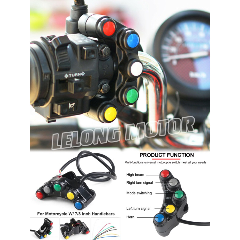 Universal HANDLE SWITCH modified handlebar switch with 7 button 7 ...