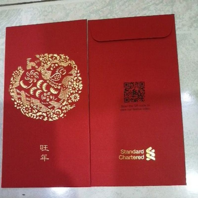 Standard Chartered ang pao red Packet 4 pcs | Shopee Malaysia