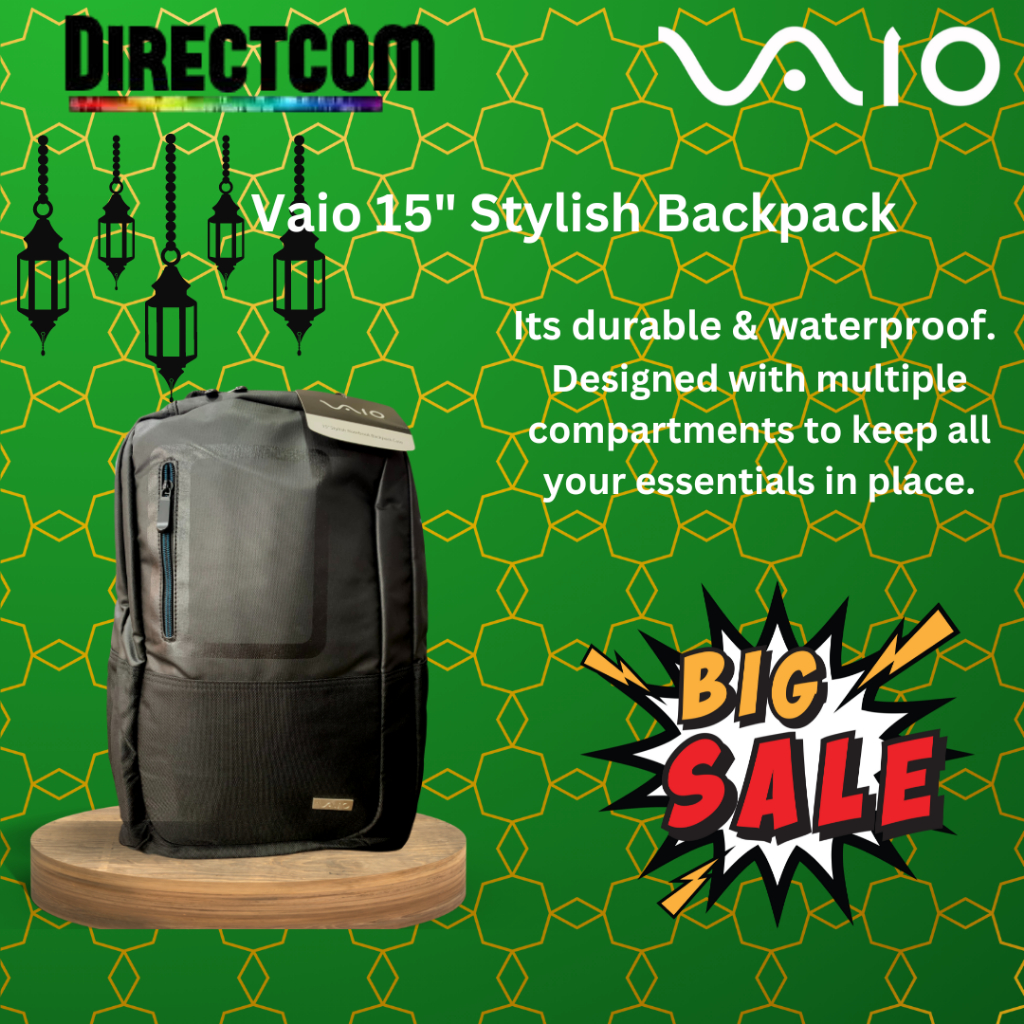 VAIO 15" SYLISH LAPTOP BACKPACK FOR WORK SCHOOL OR TRAVEL | Shopee Malaysia
