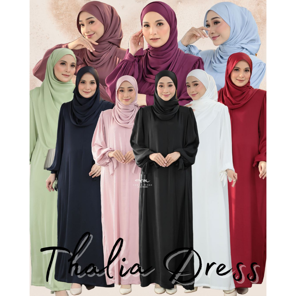 Hanna Mirae Thaliaa Dress Stripe + Free Shawl | Shopee Malaysia