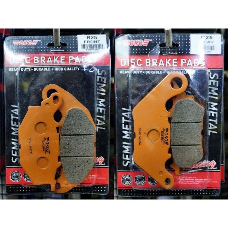 OKO R25 / XMAX FRONT & REAR DISC PAD (SEMI METAL) // DEPAN BELAKANG ...