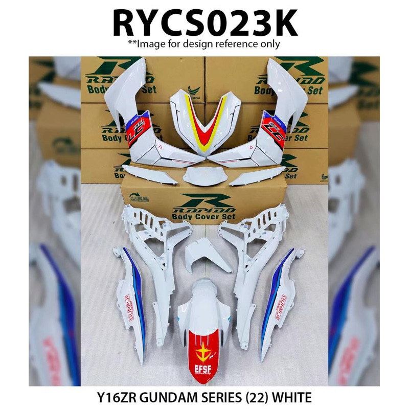 CoverSet Yamaha Y15 V1 V2 Y16 LC150 LC155 Ysuku Gundam Series White ...