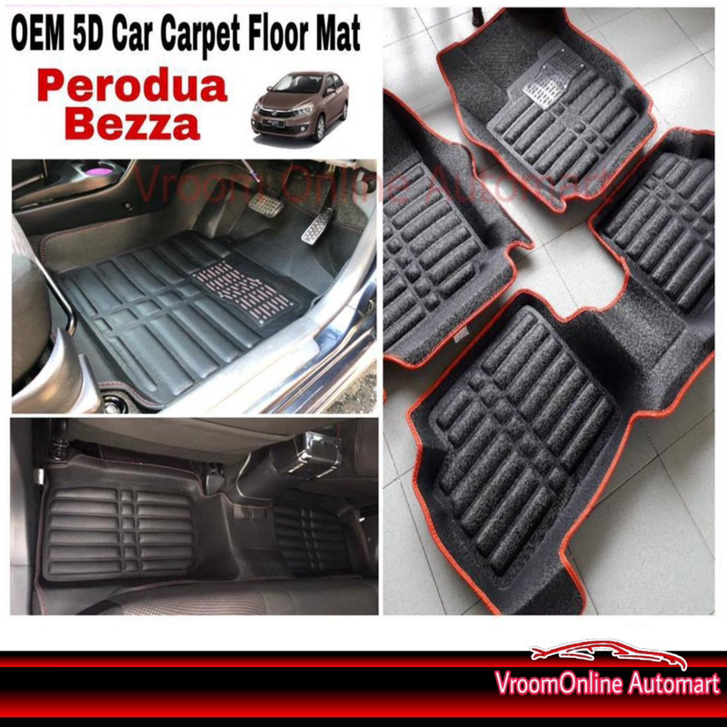 PERODUA BEZZA 5D Car Carpet Customized fit Car Floor Mat | Shopee Malaysia
