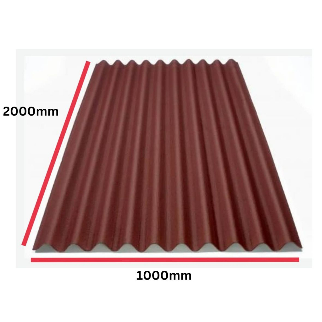 ONDULINE Roof Fibre Roofing 1Mx2M Corrugated Sheet Ridges Cap Red Black ...